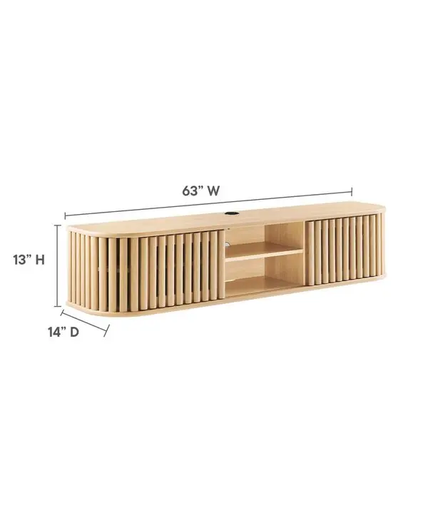 MODWAY Fortitude 63 Wall-mounted Tv Stand - Oak