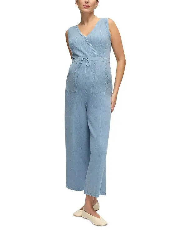 Ingrid & Isabel® Sweater Maternity Jumpsuit - Grey Blue