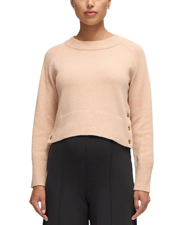 INGRID & ISABEL Crop Mock Neck Maternity Sweater - Champagne