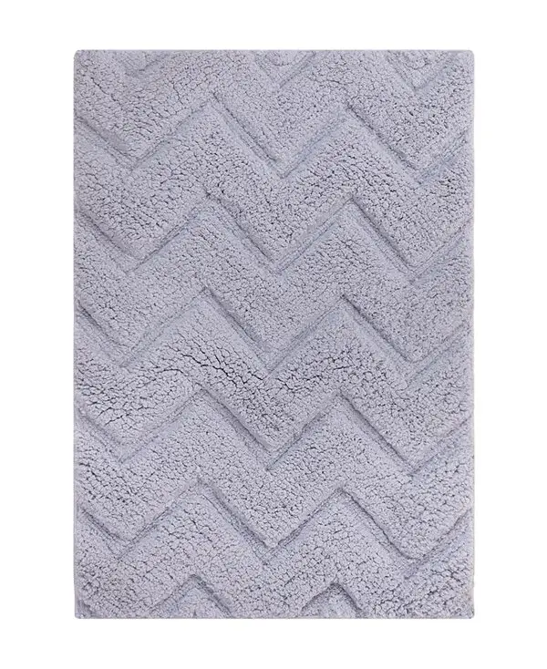GAURI KOHLI Vantaa Bath Mat White, 36 L X 24 W - Smoky Gray