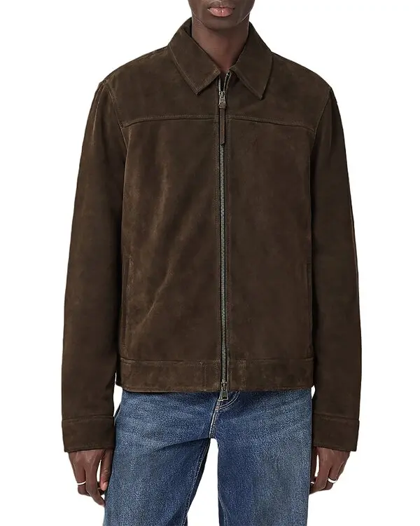 ALLSAINTS Rhone Suede Jacket - Cocoa Brown