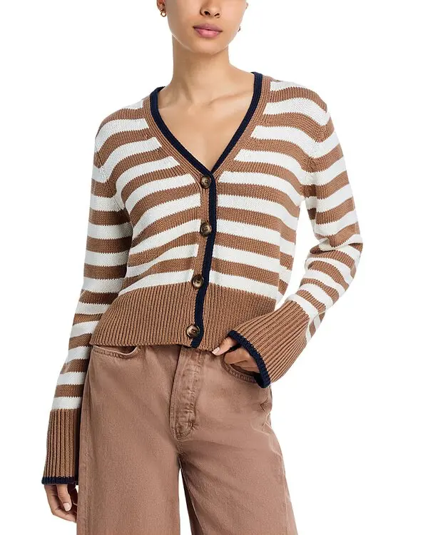 Veronica Beard Striped Cotton Cardigan
