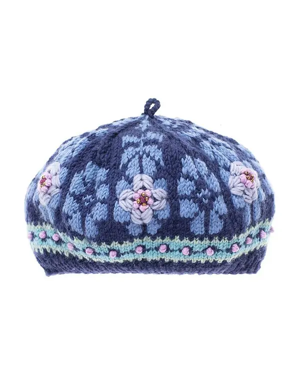 FRENCH KNOT Emily Wool Beret - Navy