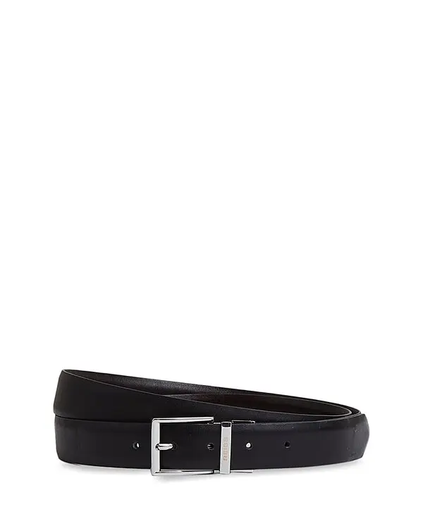 REISS Reign Reversible Leather Belt - Black/brown