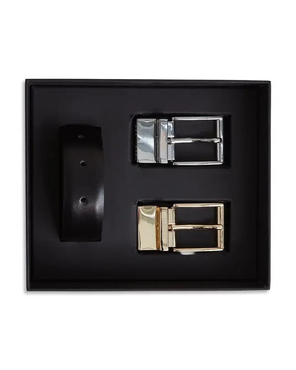 REISS Reign Reversible Leather Belt - Black/brown