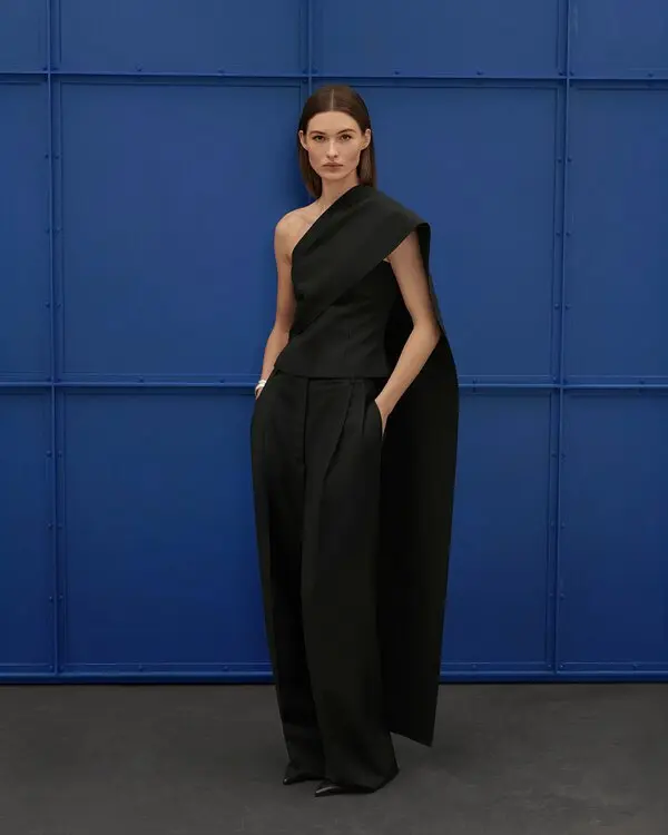 RÓHE Mid Rise Pleated Front Wool Mohair Pants