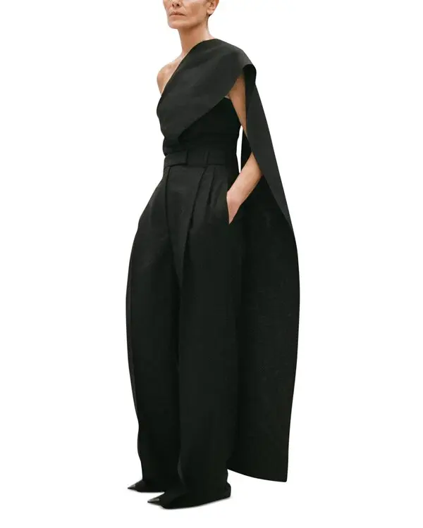 RÓHE One Shoulder Cape Top