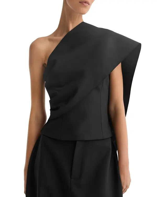 RÓHE One Shoulder Cape Top