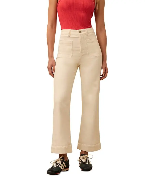 Faherty Brand Stretch Terry Wide Leg Pants - Egret