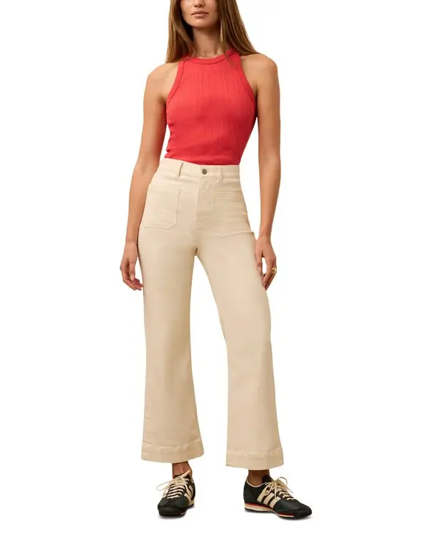 Faherty Brand Stretch Terry Wide Leg Pants - Egret