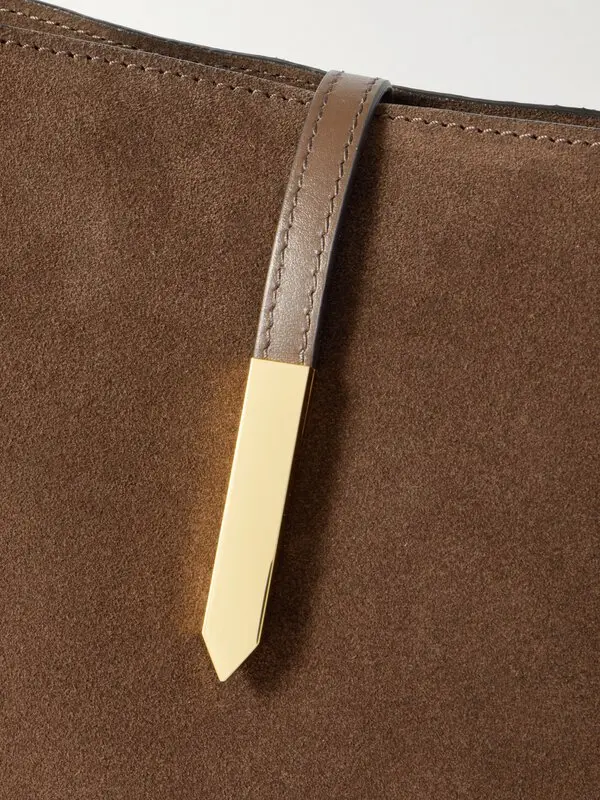 DEMELLIER The Tokyo Leather-trimmed Suede Tote