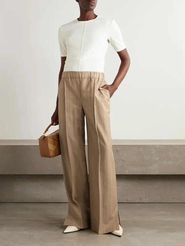 JIL SANDER Pinstriped Wide Leg Pants