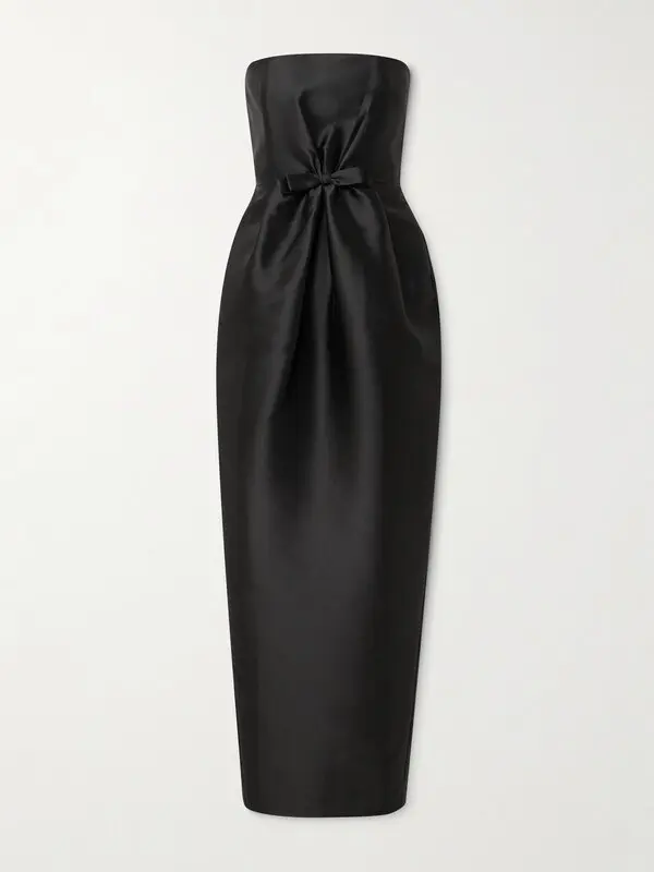 Bernadette Lenette Strapless Bow-detailed Taffeta Gown