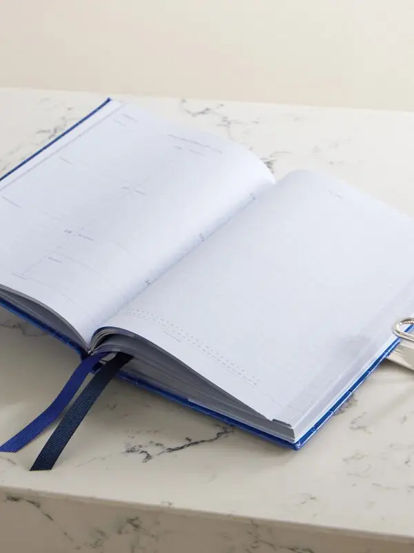 Smythson Mara Panama Croc-effect Leather Diary