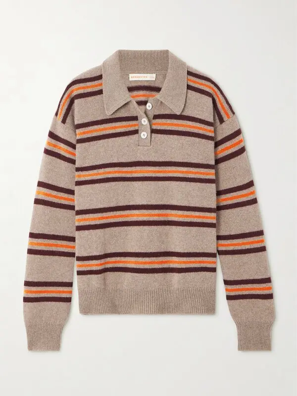 Daughter Edith Striped Wool Polo Sweater