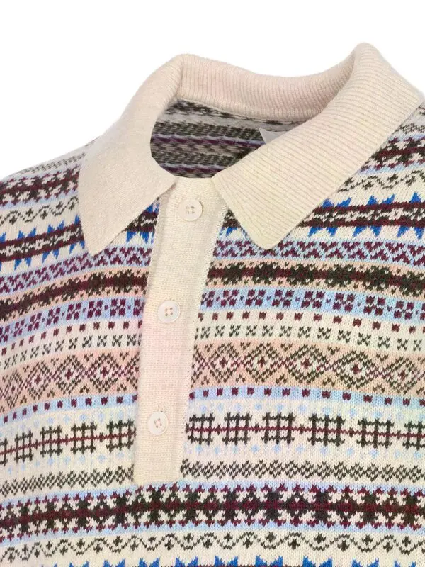 Nn07 Fair Isle-knit Long-sleeved Polo Shirt