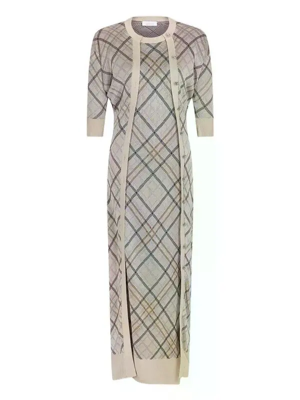 Rabanne Checked Cardigan Dress