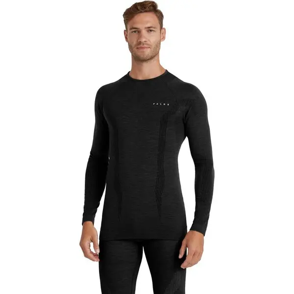 Falke Wool Tech Base Layer Top - Black