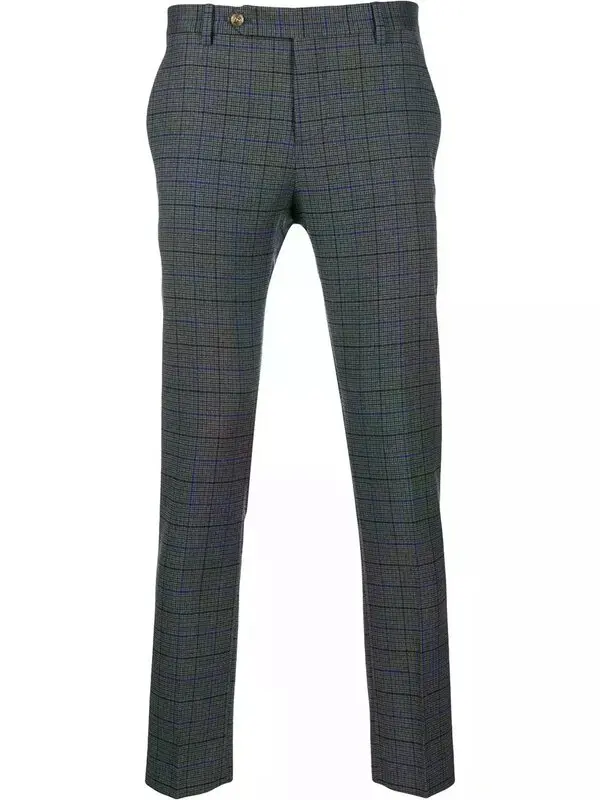 ENTRE AMIS Slim-fit Checked Trousers
