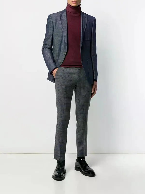 ENTRE AMIS Slim-fit Checked Trousers