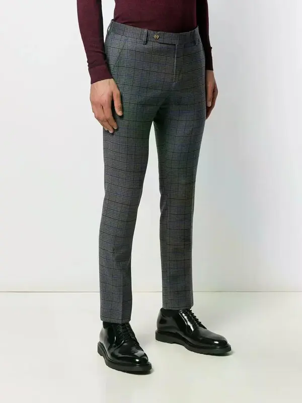 ENTRE AMIS Slim-fit Checked Trousers