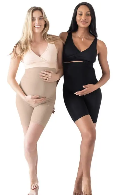 KINDRED BRAVELY Seamless Maternity No Rub Short - Black & Beige