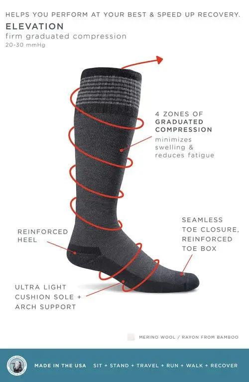 SOCKWELL Elevation Firm Compression Knee Highs - Black
