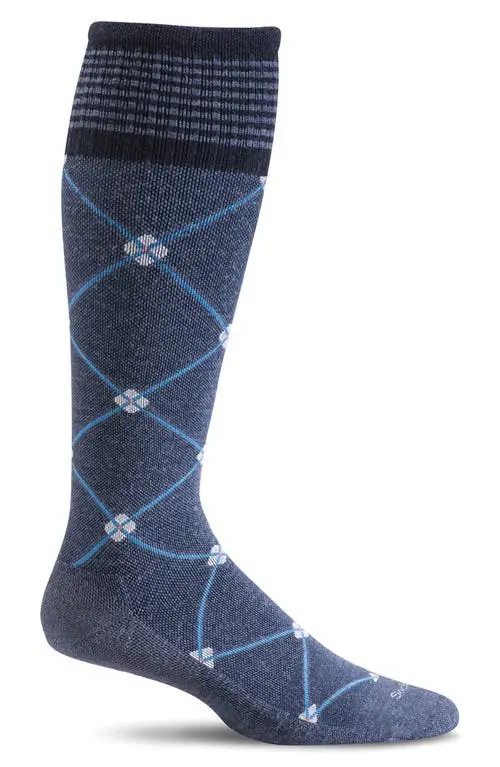 SOCKWELL Elevation Firm Compression Knee Highs - Denim