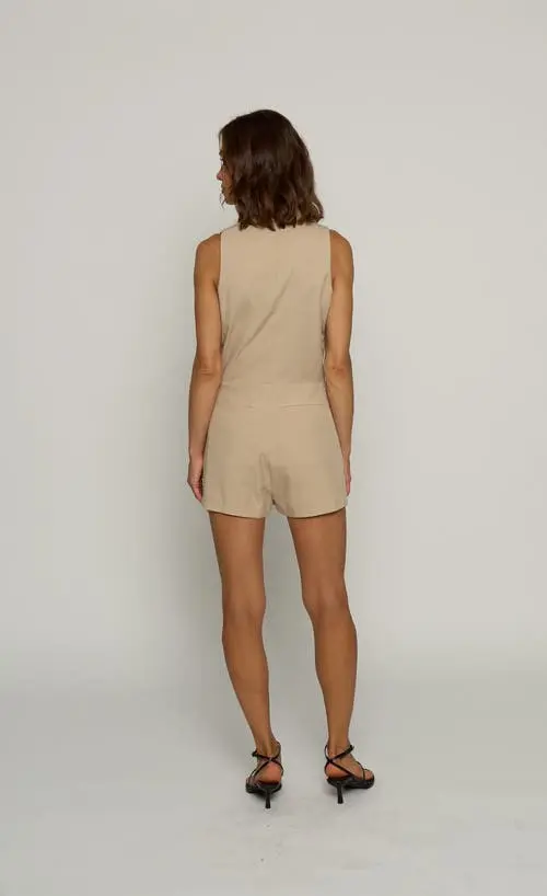 Central Park West Trench Detail Romper