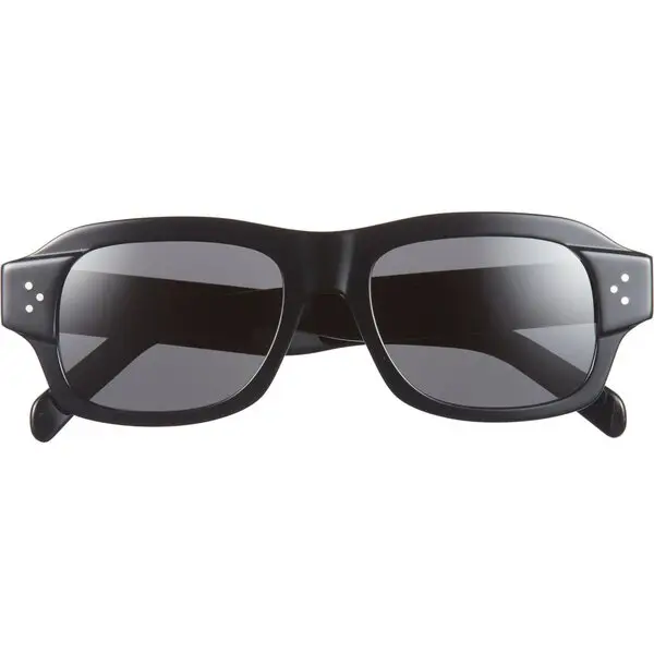 Celine 3 Dots 53mm Rectangular Sunglasses - Shiny Black/smoke