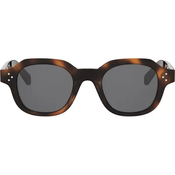 Celine 3 Dots 48mm Round Frame Sunglasses - Blonde Havana/smoke