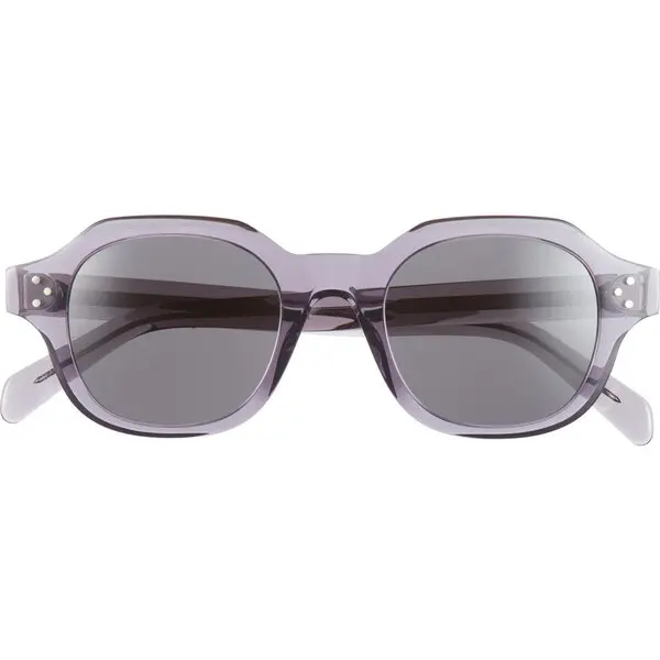 Celine 3 Dots 48mm Round Frame Sunglasses - Grey/smoke