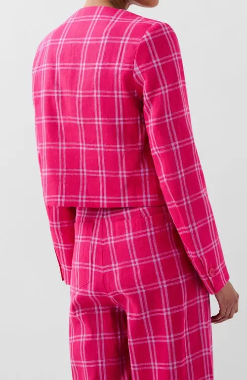 SCALPERS Linen Check Blazer