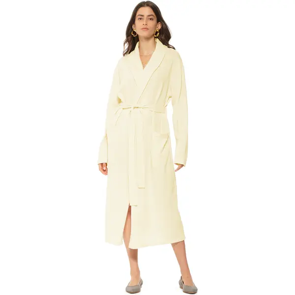 MONTICELLI CASHMERE Pure Cashmere Knit Robe - Butter Yellow