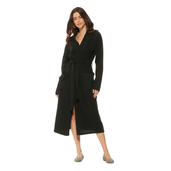 MONTICELLI CASHMERE Pure Cashmere Knit Robe - Black