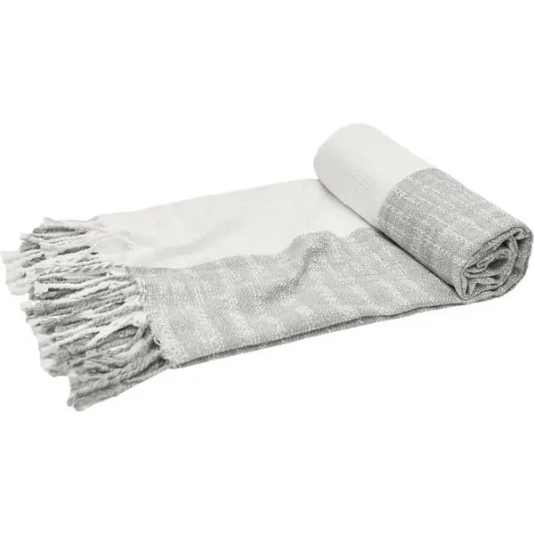 ELISABETH YORK Eva Stone Accent Throw Blanket - Grey