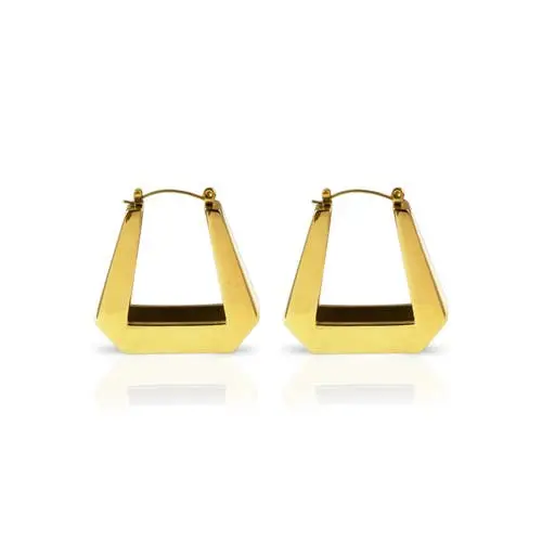 SUCRÉ COUTURE Domme Door Knocker Hoop Earrings - Gold