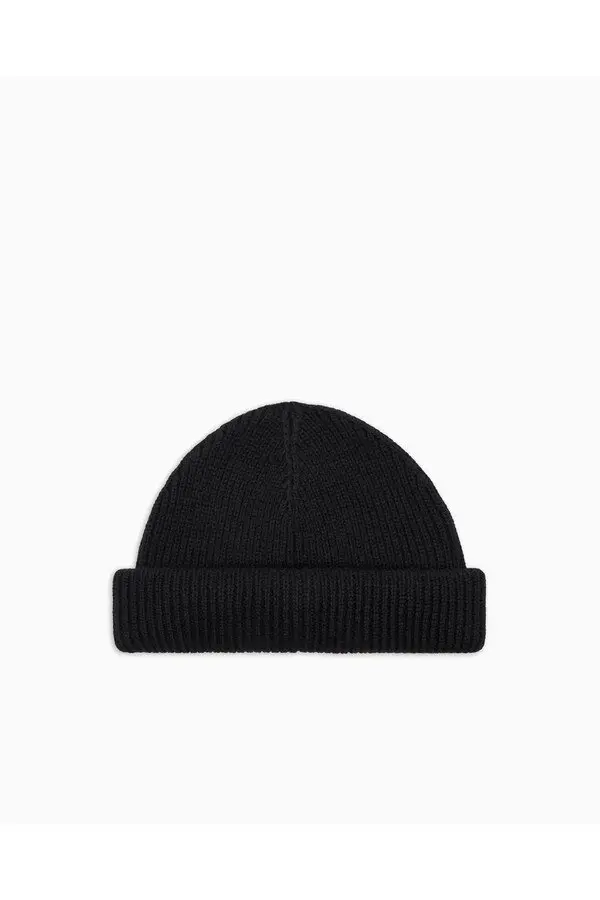 Emporio Armani Wool-blend Fisherman Beanie