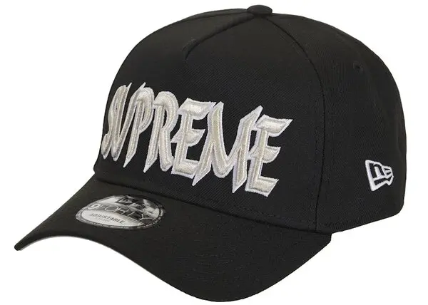 Supreme Sharp Spellout Adjustable Cap - Black