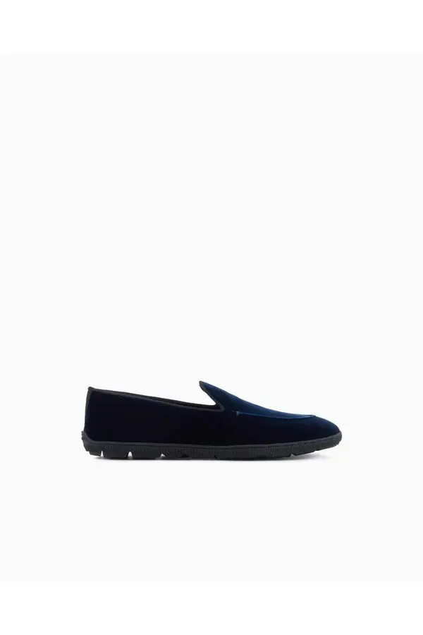 Giorgio Armani Velvet Slip-ons - Blue