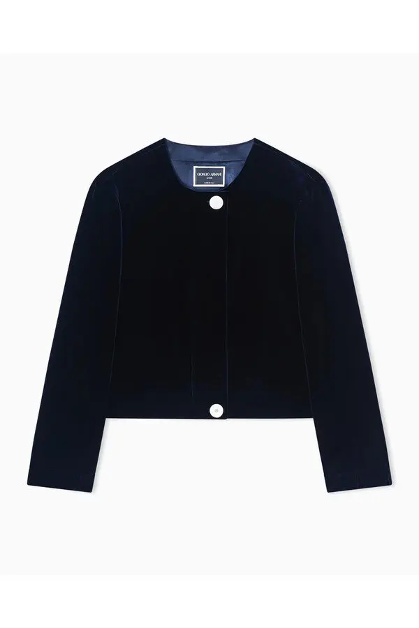 Giorgio Armani Velvet Short Jacket - Blue / Navy