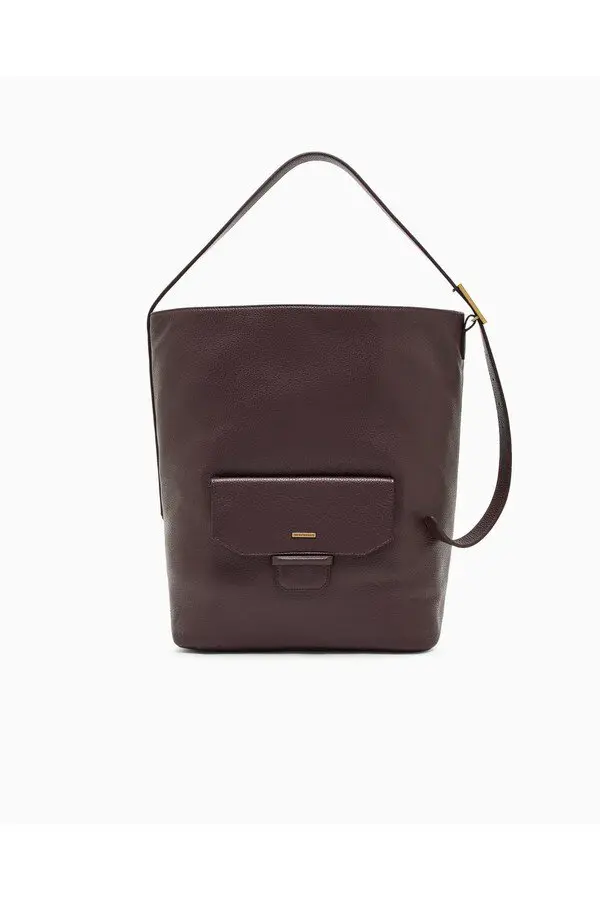 Emporio Armani Leather Shoulder Bag - Brown