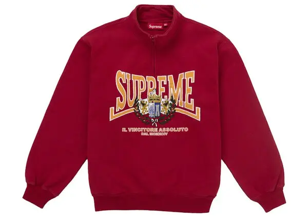 Supreme Crest Applique Half Zip Pullover