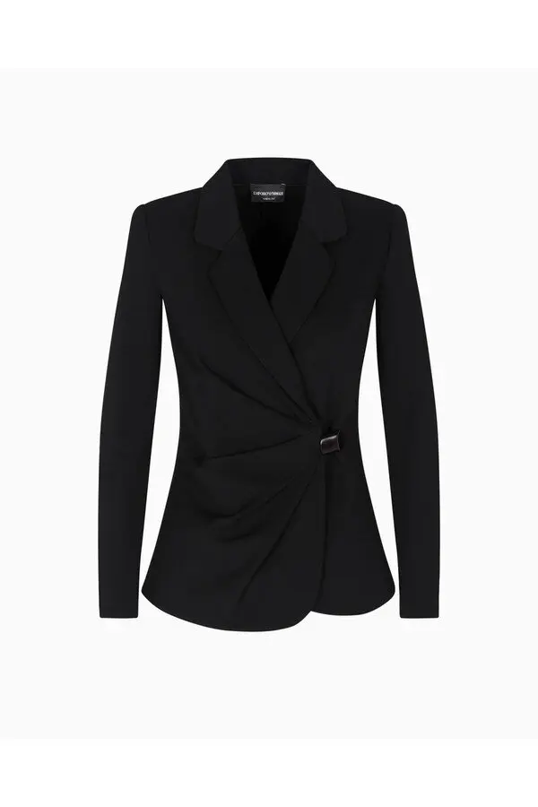 Emporio Armani Stretch Milano Stitch Blazer - Black