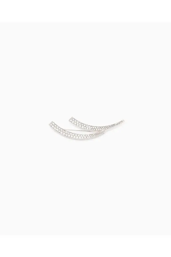 Emporio Armani Swarovski Pavé Rhinestone Brooch - White / Pink