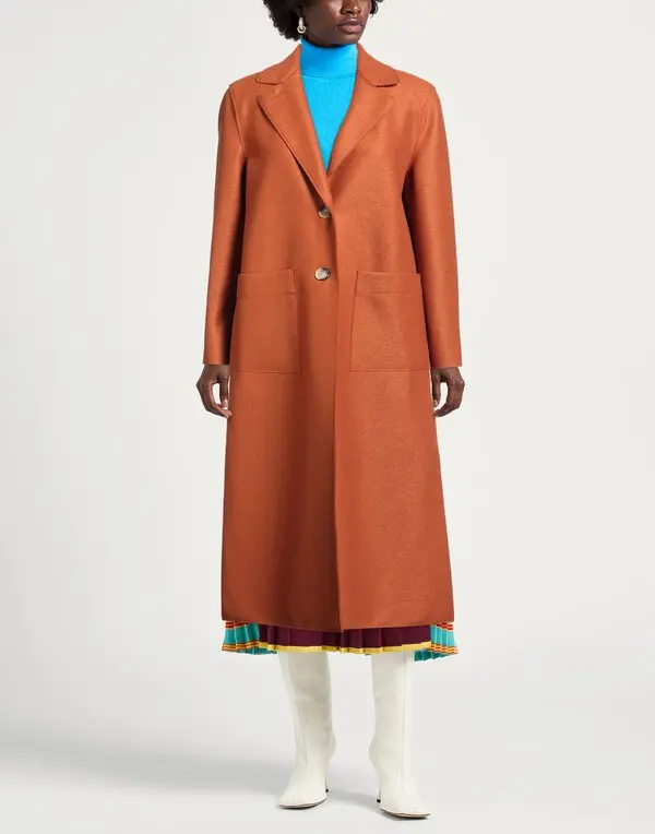 Harris Wharf London Felted Virgin Wool Overcoat - Red