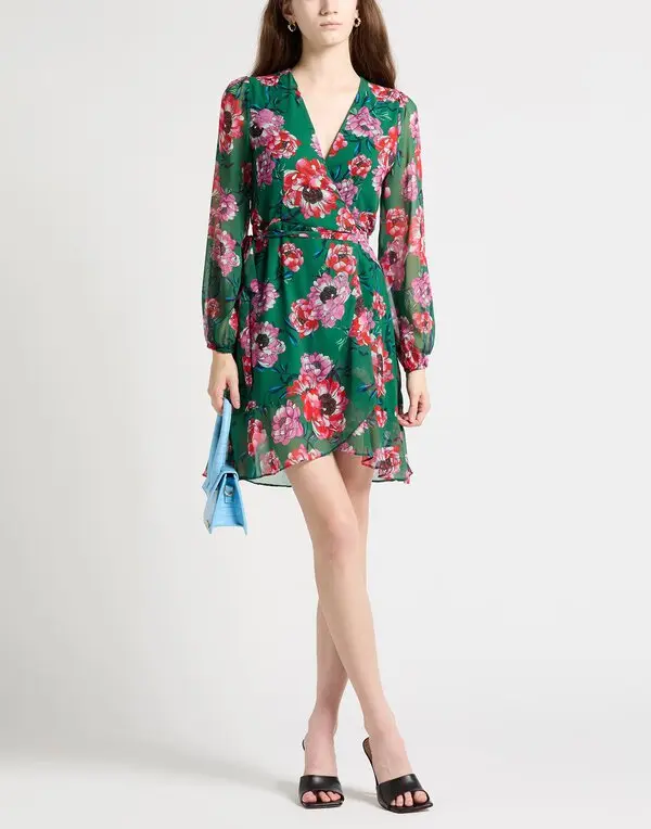 Buy Guess Floral-print Georgette Mini Wrap Dress - Green At 56% Off |  Editorialist