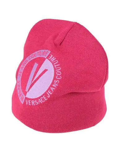 Versace Knitted Beanie With Embroidered Logo - Magenta