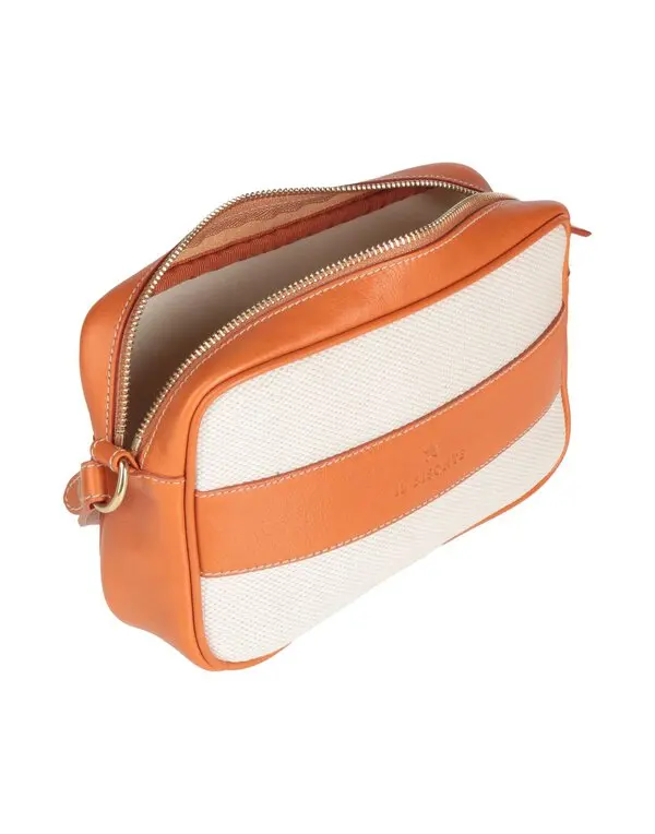 Il Bisonte Camera Bag In Cotton, Linen, And Leather