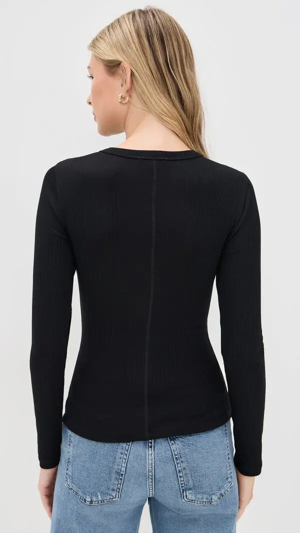 Madewell Modal Ribbed Long Sleeve Crewneck Top